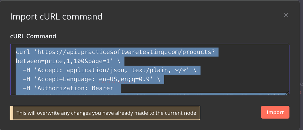 Import From Curl n8n http node